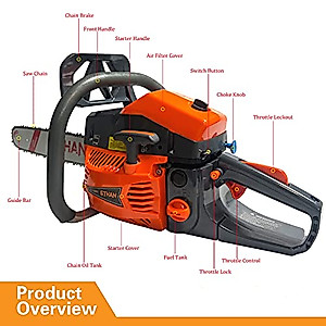 Gas Chainsaw 60cc 2-Cycle Gasoline Powered Chainsaws 20-Inch Professional Power Chain Saws For Forest Cutting Trees, Wood, Garden and Farm Use