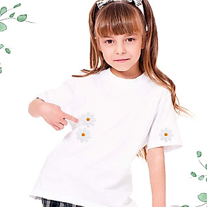 20 Pieces Daisy Flower Patch Clothing Iron On Patches Appliques Delicate Embroidered for DIY Decoration T-Shirt Backpack Hoodies Shoes Bags 1.38 Inch