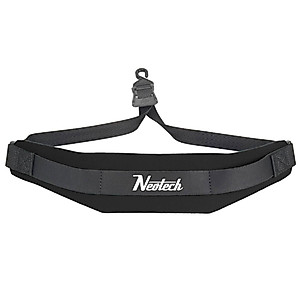 Neotech Saxophone Strap - Regular - Open Hook Neck Strap for Saxophone, Clarinets, English Horns & More - Comfortable Neoprene Instrument Neck Strap - Black