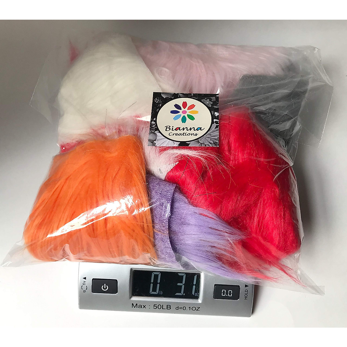 Bianna Creations 3oz Mixed Random Colors Craft Faux Fur Scrap Bag, Remnant Pieces Scrappy Artificial Fake for DIY Crafting Project, Gnome Beard Material, Small Pieces