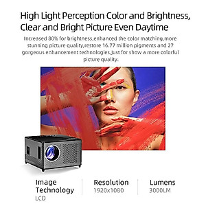 Feilx Mini Projector 2022 Upgraded Portable Video-Projector,Full HD 1080P LED Projector for Home Theater 7200 Lumens WiFi Mirroring USB Speakers