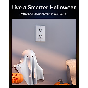 ANGELHALO Smart in-Wall Outlet with 2 Individually Controlled Ports, 2.4 GHz Wi-Fi Electrical Duplex Outlets, Compatible with Alexa,15 Amp, Tamper Resistant Receptacle Plug, No Hub Required, -4 Pack