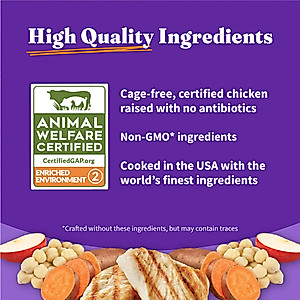 Halo Purely for Pets Holistic Dog Food, Complete Digestive Health Grain Free Cage-Free Chicken and Sweet Potato Recipe, Dry Dog Food Bag, Senior Formula, 3.5-lb Bag