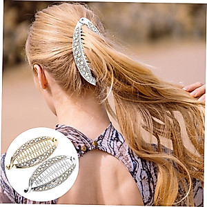 LALAFINA 4pcs Interlocking Hair Clips Banana Clips Hair for Fine Hair Rhinestone Banana Clip Rhinestone Hair Clips Hair Clips Medium Size Rhinestone Hair Accessories Fish Shape Clip Hairpin