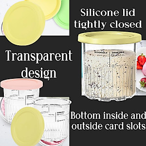 4 Pack Creami Pints and Lids for Ninja, for NC501 NC500 Creamy Icecream Containers Cups Jars Tubs Canisters Set, Smoothie Pot Compatible with NC501 NC500 Series Creamer Ice Cream Maker Machinease.