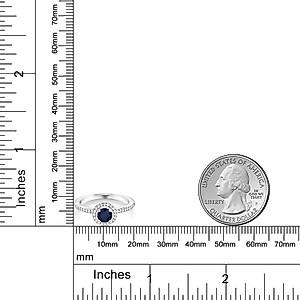 Gem Stone King 925 Sterling Silver Blue Sapphire Engagement Ring For Women (0.79 Cttw, Gemstone Birthstone, Available in size 5, 6, 7, 8, 9)