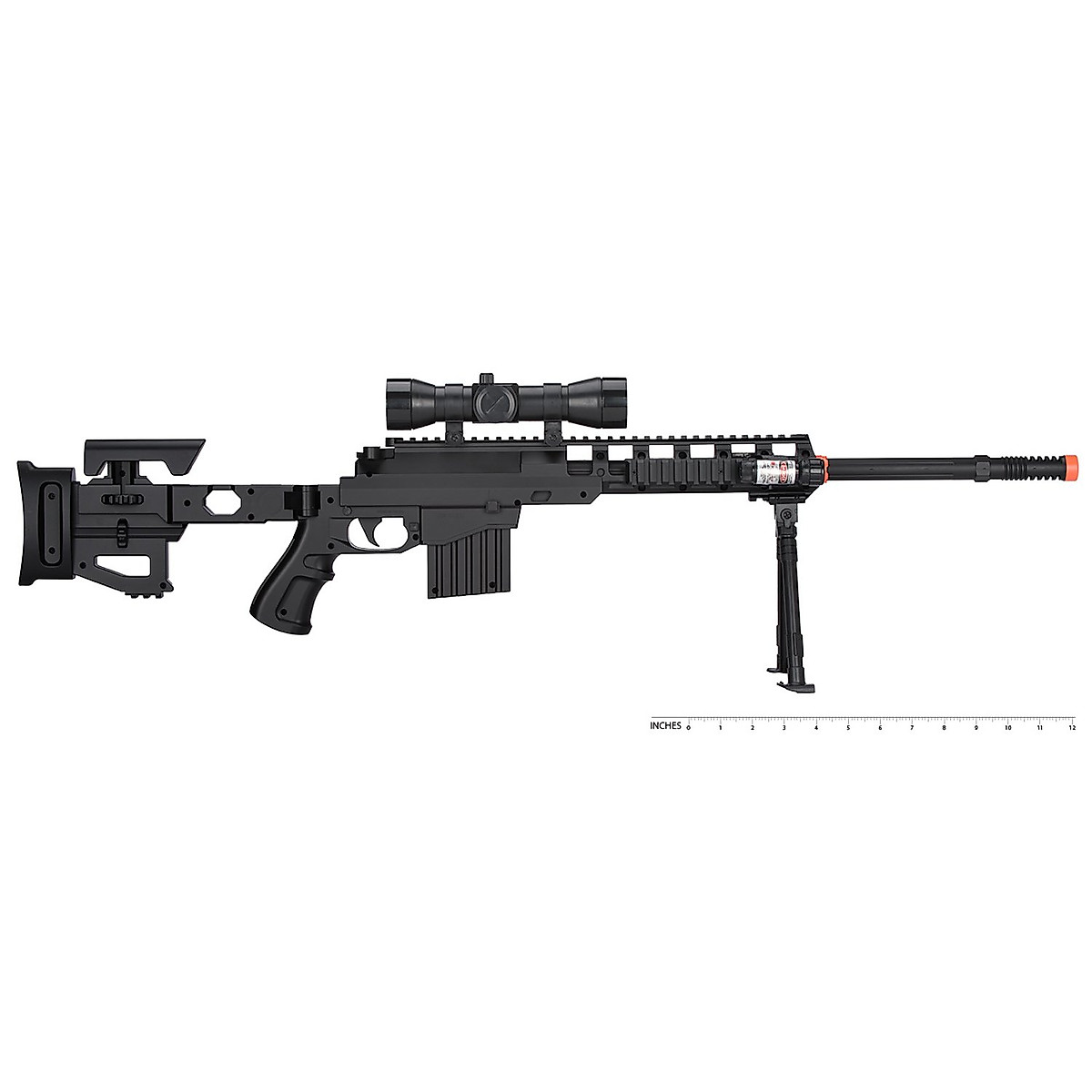 UKARMS CQB P1402 Spring Airsoft Tactical Sniper Rifle Gun : Folding Stock + Flashlight + Bipod
