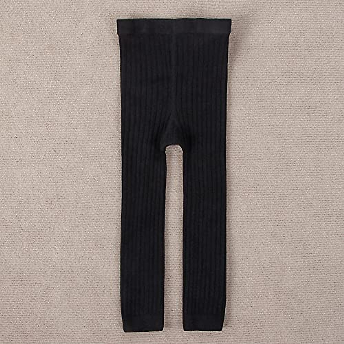 Toddler Baby Basic Ribbed Sweater Leggings Infant Kids Footless Tights Little Girls Dress Bottom Top Pants(Black+White, 1-3 Years)