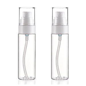 Fine Mist Spray Bottle Plastic Spray Bottles 2oz/60ml 2Pack Makeup Setting Spray Bottle TSA Approved Empty Cosmetic Refillable Travel Containers Sprayer Water Face & Hair Mist