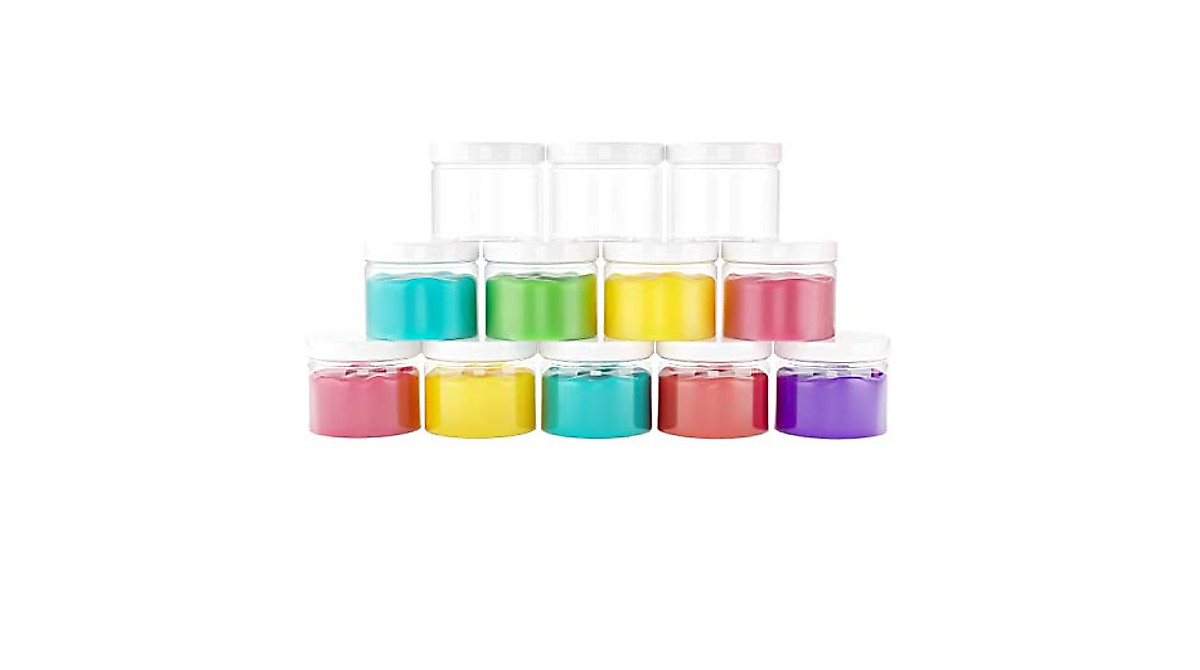 8 oz Slime Containers with Waterproof Lids - 12 Pack by Healthy Packers