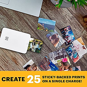 KODAK Step Slim Instant Mobile Color Photo Printer – Wirelessly Print 2x3” Photos on Zink Paper with iOS & Android Devices, White