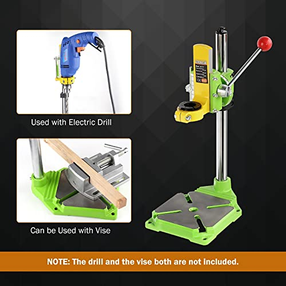 BEAMNOVA Drill Press Stand for Hand Drill Benchtop Industrial Kit Tool Holder 90 Degree Clamp Workbench Repair Tool