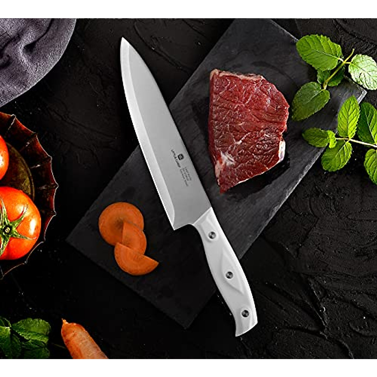 Chef Knife, Ultra Sharp Kitchen Knife, High Carbon Stainless Steel Chef knife set, 3-pc, 8 inch Chefs knife, 4.5 inch Utility Knife, 4 inch Paring Knife