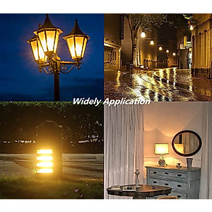 Qixivcom 4 Packs 3W A19 LED Bug Light Bulbs Yellow LED Bulbs E26 Outdoor Bug Light Bulb 25W Equivalent 2000K Amber Glow Bug Light Bulb Night Light for Bedroom Garden Patio Porch Backyard Hallway