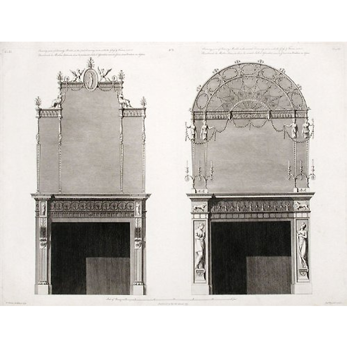 Two Chimney-pieces in the First and Second Withdrawing-rooms, with Glass Frames over them.