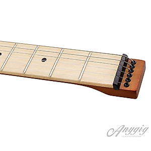 Anygig Electric Guitar Practice Portable Travel 82CM 1.6KG Brown Matte Sapele Mahogany 25.5" Full Scale with Gigbag Right Handed Gift Idea