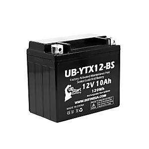Replacement for 2012 Piaggio (Vespa) LX150 4T 150 CC Factory Activated, Maintenance Free, Scooter Battery - 12V, 10Ah, UB-YTX12-BS