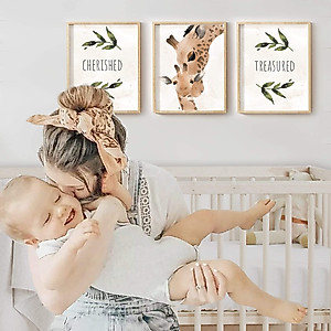 Safari Nursery Decor | Jungle Nursery Decor | Giraffe Wall Art Nursery Print | Set of 3 | Unframed 11 x 14 | Nursery Wall Art | Nursery Wall Decor | Baby Nursery Decor | Jungle Theme Nursery Decor