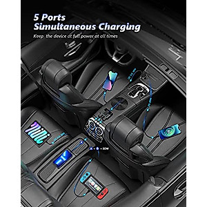 Nulaxy USB C Car Charger, 5 Multi Ports Adapter Car Charger with 3 Quick Charge 3.0 Port, 76W Cigarette Lighter USB Charger for Back Seat Charging, Compatible with Smartphones and Tablets Charging