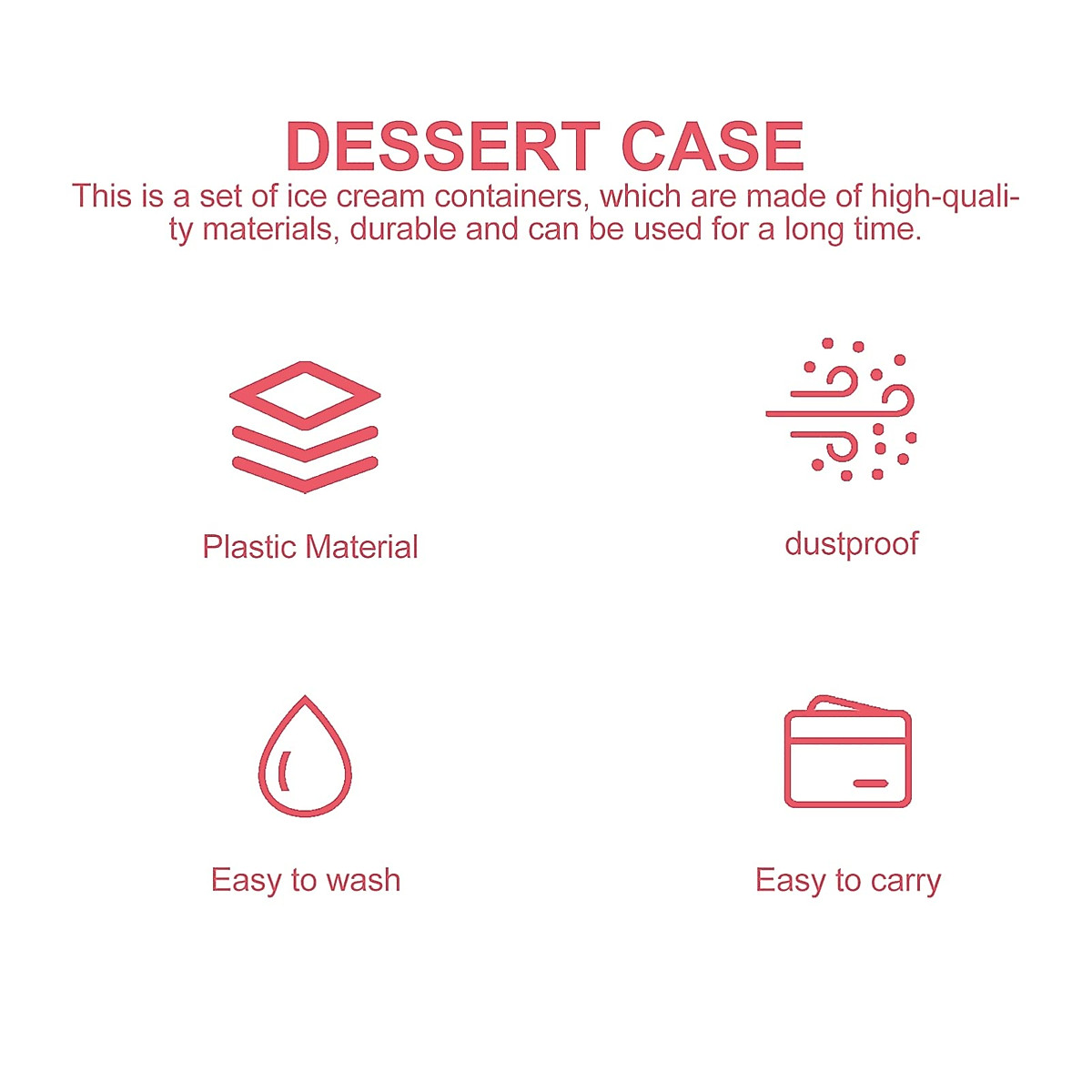 DOITOOL 2pcs Ice Cream Storage Freezer Container With Lids Ice Cream Tubs Freezer Containers for Homemade Ice Cream 1000ml Pink