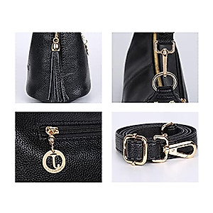 SMALLBLUER Synthetic PU Leather Ladies Tote Hobo Shoulder Middle-aged Women's Crossbody Bags Satchels Purse Clutches-Purple