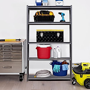 BEESTMUEBLE 5 Tier Garage Shelving, Storage Shelves Heavy Duty Shelving, Adjustable Metal Shelf Rack and Shelf Units, Garage Shelving Heavy Duty Warehouse Industrial Shelving, 47.2" W x 18" D x 78" H