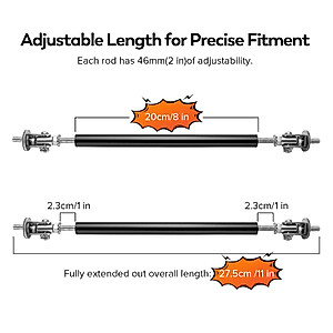 Front Splitter Support Rods Adjustable Splitter Strut Rods 8-11" Aluminum Front Bumper Splitter Rods Universal Spoiler Rods, Gold, Pack of 2