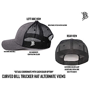 Branded Bills 'The 10 PVC' Virginia Patch Hat Curved Trucker - One Size Fits All (Charcoal/Black)