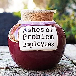Cottage Creek Ashes of Problem Employees Piggy Bank, Ceramic Candy Jar, Fun Gifts