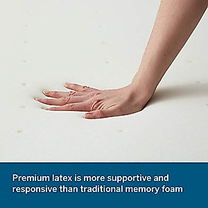 LUCID 2 Inch Dunlop Latex Mattress Topper, Twin