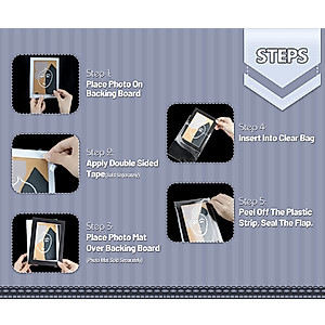 Golden State Art, Pack of 100, Acid-Free Crystal Clear Sleeves Storage Bags for Photo Prints Framing Mats Mattes (Bag Size: 8 3/8 x 10 1/8 inches for 8x10 Mats)