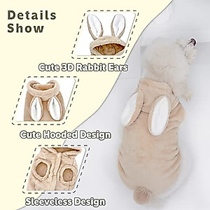 MESHEEN Dog Sweaters for Small Dogs Made of Skin Friendly Soft Double Face Fleece Keep Your Pet Cozy, Adorable Puppy Coat Use Cute Animal Ears Hooded Design