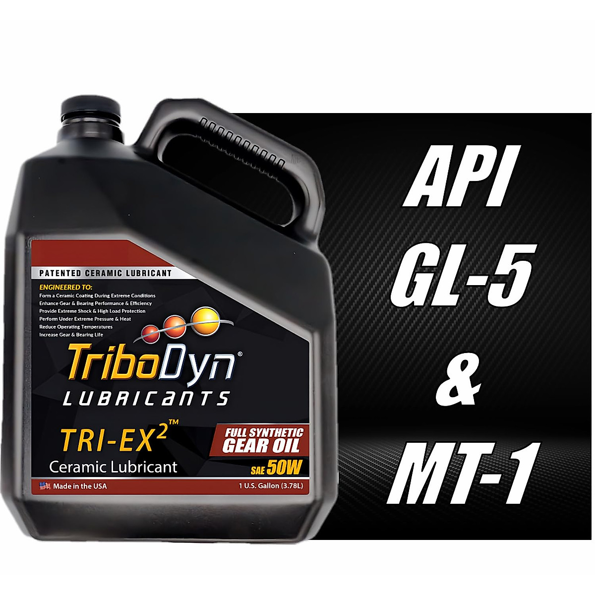 TriboDyn TRI-EX2 Full Synthetic 50W Gear Oil with Ceramic Coating (1 Gallon)