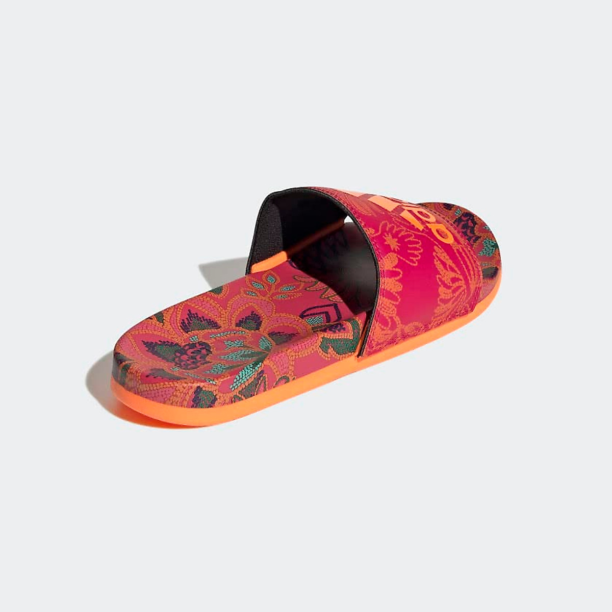 adidas Women's Adilette Comfort Slide Sandal, Signal Orange/Signal Orange/Vivid Berry, 6