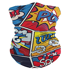 Headwear Bandana Retro Pop Art Comic Face Scarf Cover Mask Headband Neck Gaiter Dust Sun Protection Balaclava