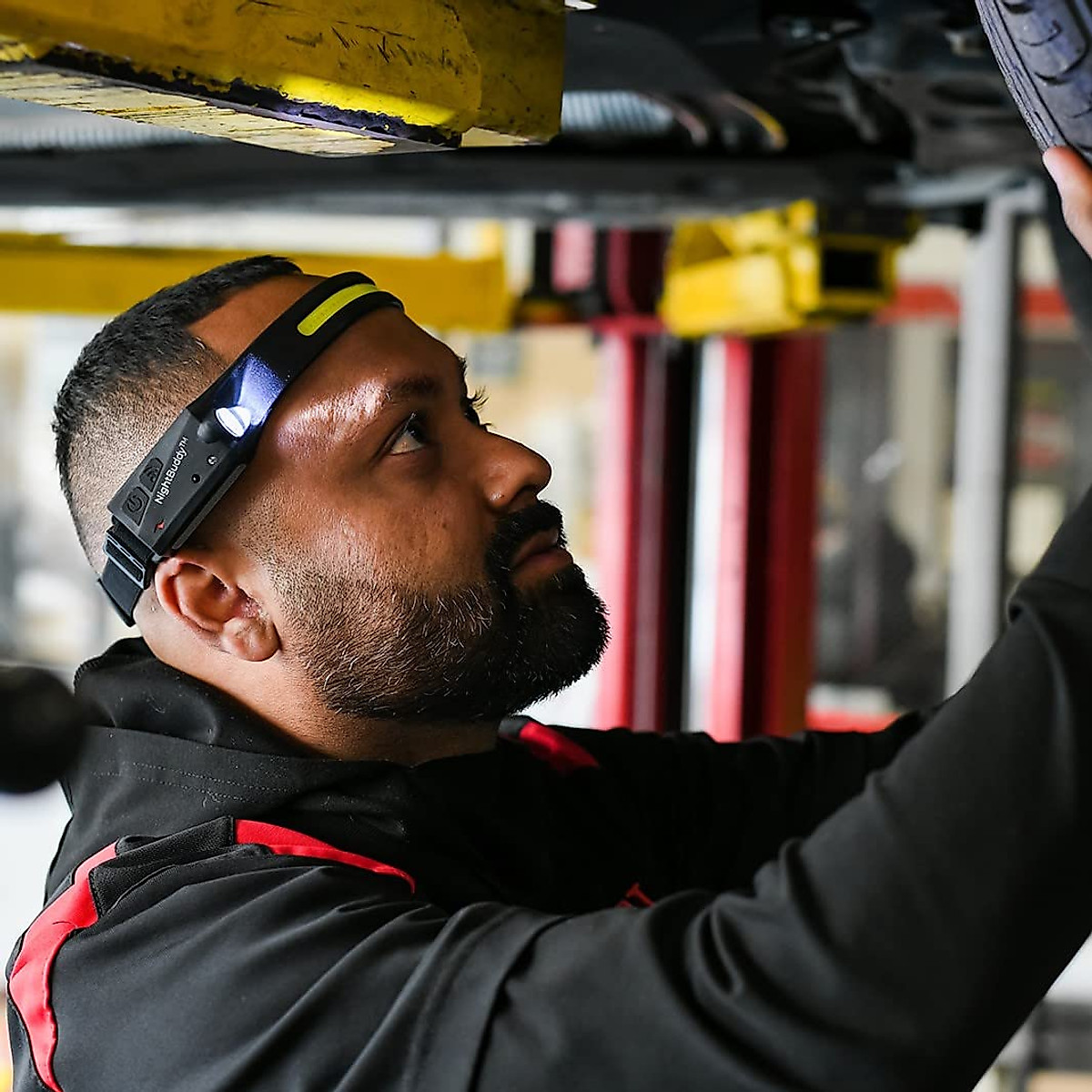 Night Buddy The Original LED Headlamp Rechargeable Flashlight for Adults Camping Essentials Backpacking Lights 4X Brighter Other Headlight Headband Lamp 5 Light Modes Hiking Gear Must Haves