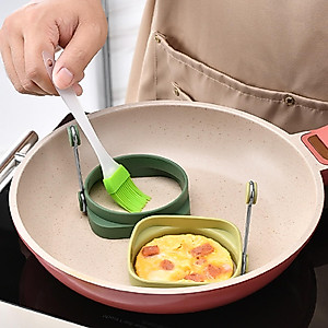 Fried Egg High Temperature Resistance Flexible Food Grade Double-sided Square Round Egg Fryer Mould for Home Fried Egg Ring