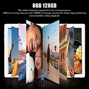 TOPINCN Gaming Tablet, 4G LTE Octa Core CPU Office Tablet 10.1 Inch Dual Camera 8GB RAM 128GB ROM for Study (US Plug)
