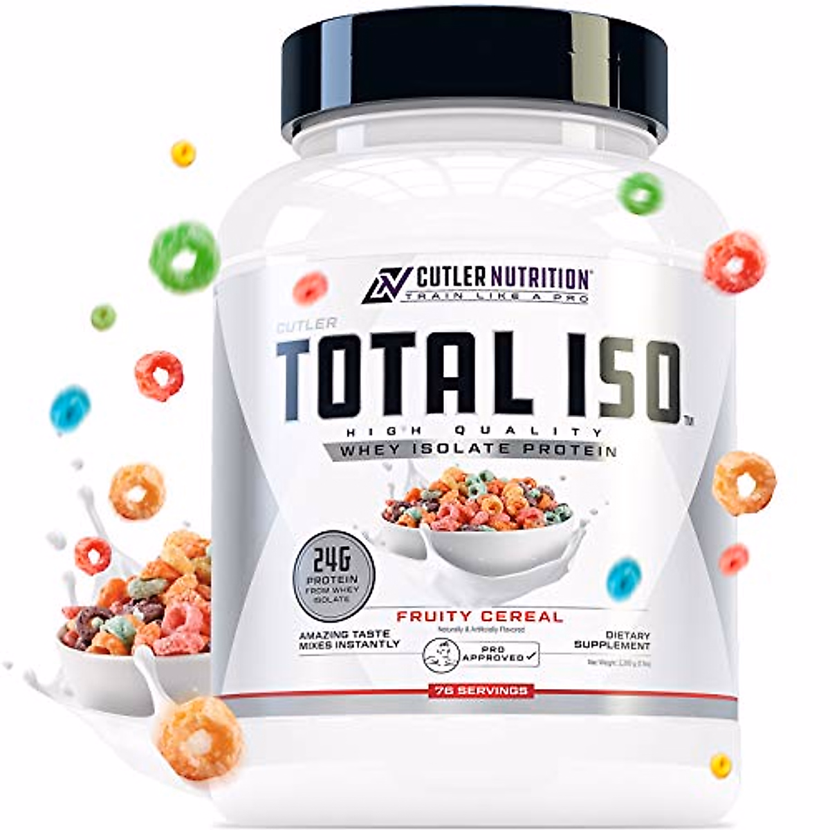Total ISO Whey Isolate Protein Powder: Best Tasting Whey Protein Shake Featuring 100% Whey Protein Isolate, Perfect Post Workout Protein Powder Mix and Meal Replacement Drink, Fruity Cereal, 5 Pound