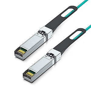 10G SFP+ AOC Cable - 10GbE SFP+ to SFP+ Active Optical Fiber Cable, OM3 MMF Direct-attach Fiber Assemblies with SFP+ connectors for Cisco SFP-10G-AOC10M, Ubiquiti UniFi, Supermicro, Mikrotik, 10-meter