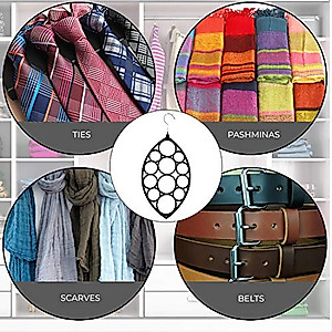 Petenina Scarf Hanger Organizer - Scarf Organizer for Closet - Scarf Hangers for Closet – Hijab Hanger Organizer – Space Saving Hijab Organizer, Scarves Hanger Organizer, Stole Hanger & More!