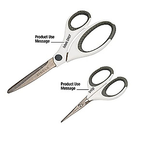 SINGER 07175 Sewing and Detail Scissors Set with Comfort Grip,White,pink