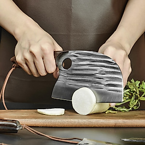 FULLHI 13pcs Butcher Chef Knife Set include sheath High Carbon Steel Cleaver Kitchen Knife Whole Tang Vegetable Cleaver Home BBQ Camping with Knife Bag