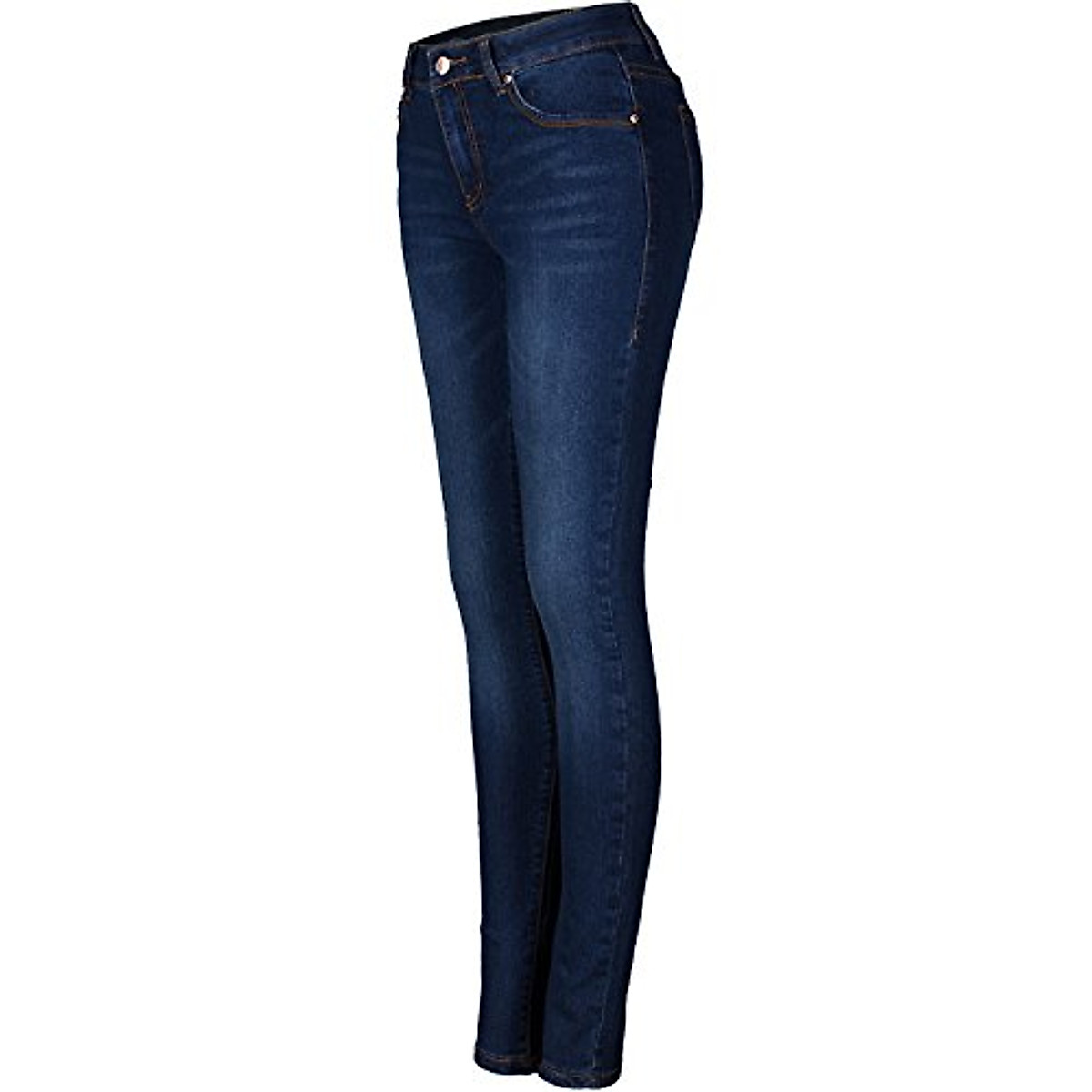 2LUV Women's Solid Stretchy 5 Pocket Skinny Jeans Denim, Denim Medium1 , 9