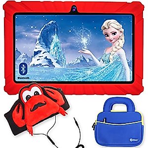 Contixo V8 Tablet for Kids and H1Kid's Fleece Headphones Bundle, Come with Sleeve Bag, Learning Tablet, Parental Control Family Link
