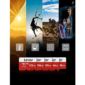 Lexar E-Series 128GB Micro SD Card, microSDXC UHS-I Flash Memory Card with Adapter, 100MB/s, C10, U3, A1, V30, Full HD, 4K UHD, High Speed TF Card
