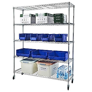 Kcelarec NSF Certified Storage Shelves, Heavy Duty Steel Shelves for Storage Unit with Adjustable Stand, Used as Pantry Shelves, Garage Shelving or Bakers Rack Kitchen Shelving