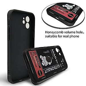 JHLZSST for iPhone 12 Cute Case, Cool Cartoon Space Rocket Design Stylish Bumper Soft TPU Rubber Protective Anti-Slip Shockproof Fashion Case Man Women，Black