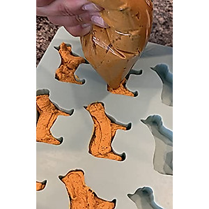 Kasian House French Bulldog Ice Cube Tray and Treat Mold, 9 Frenchie Shaped Molds, BPA Free and Heat Resistant, Chocolate Mold
