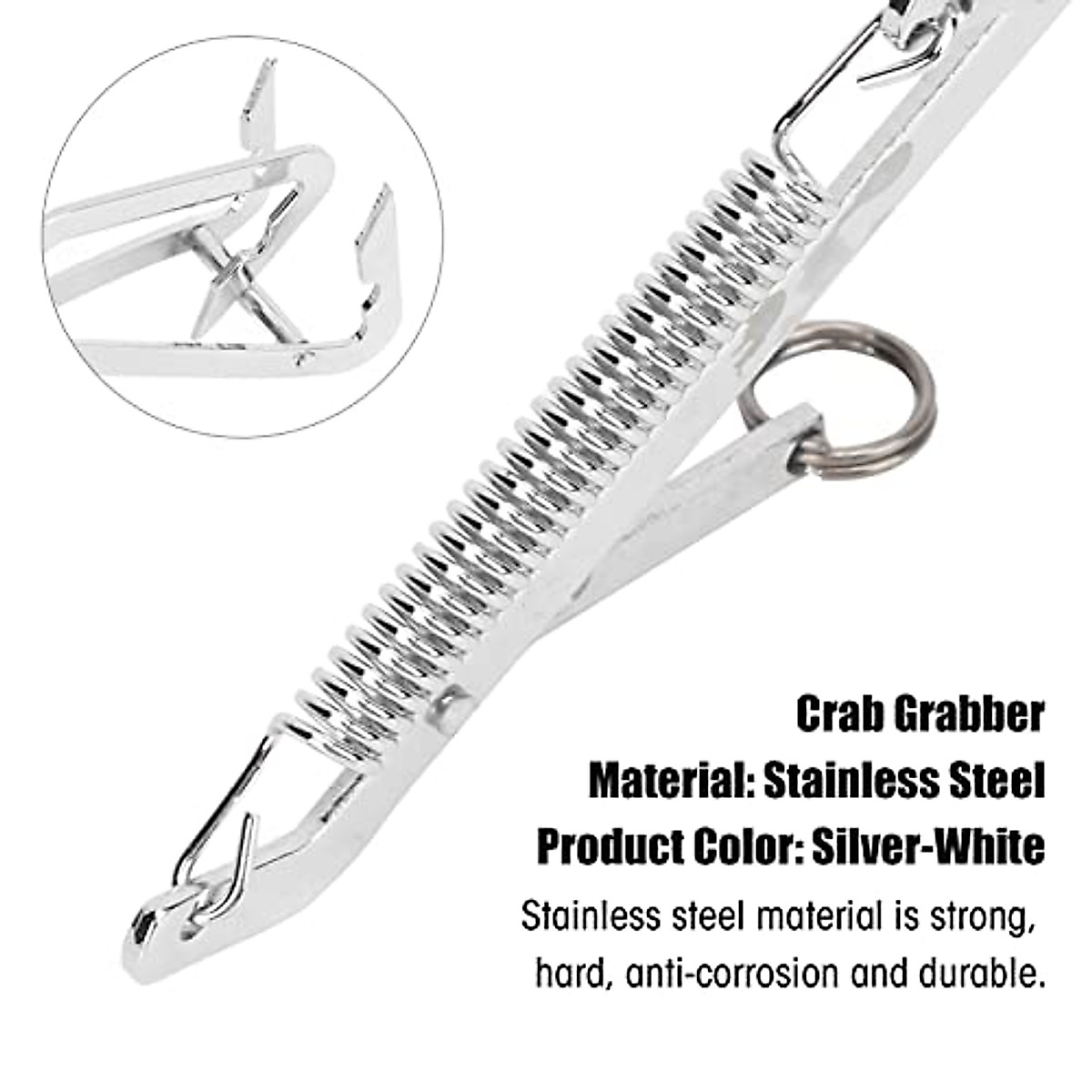 Qiilu Seafood Grabbing Tools Crabs Grabber Stainless Steel 2 Pcs Seafood Grabber Stainless Steel Grabbing Tools for Catching Crabs Pike Predatory Fish (Single Hook)